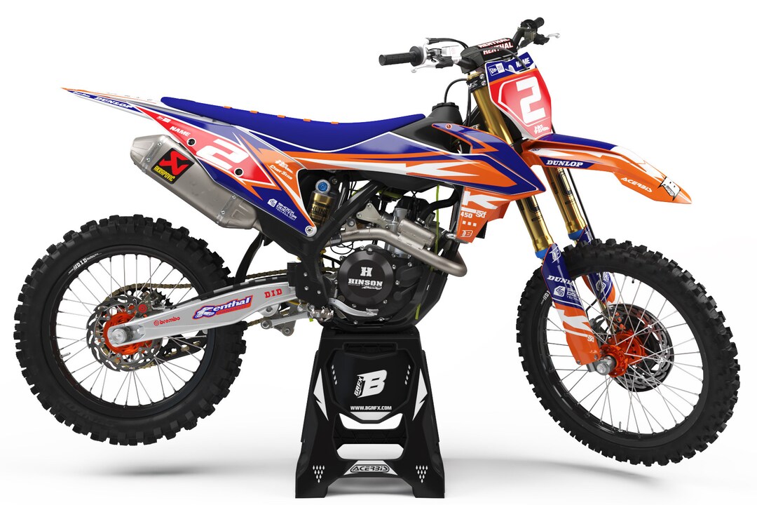 KTM SX-SXF 125-250-350-450 2019-2022 Full Graphics Kit With Riders Id ...