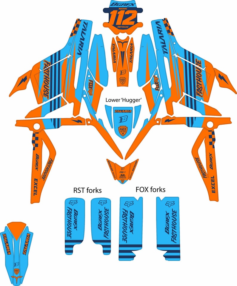 Talaria Sting R Mx Mx3 Mx4 Full Graphics / Stickers Kit With Riders Id ...