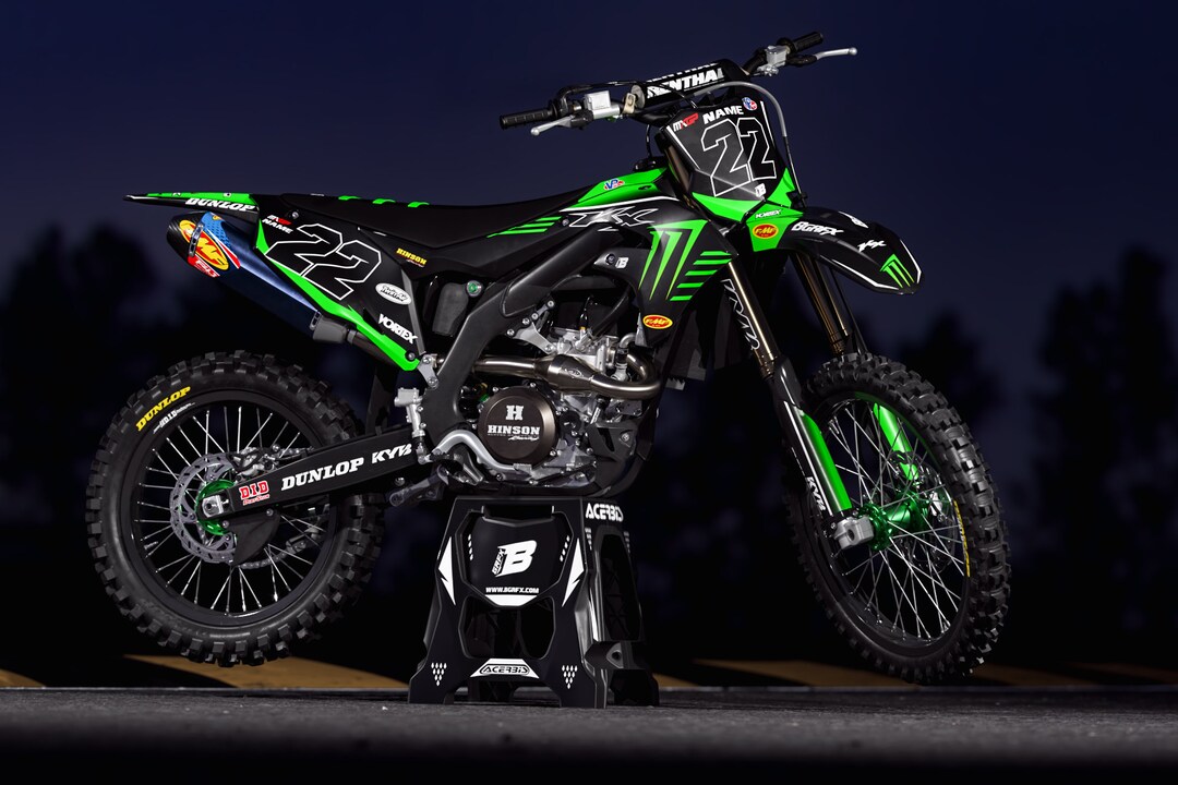 KAWASAKI KXF 250-450 2019-2023 Full Graphics Kit With Riders Id. - Etsy