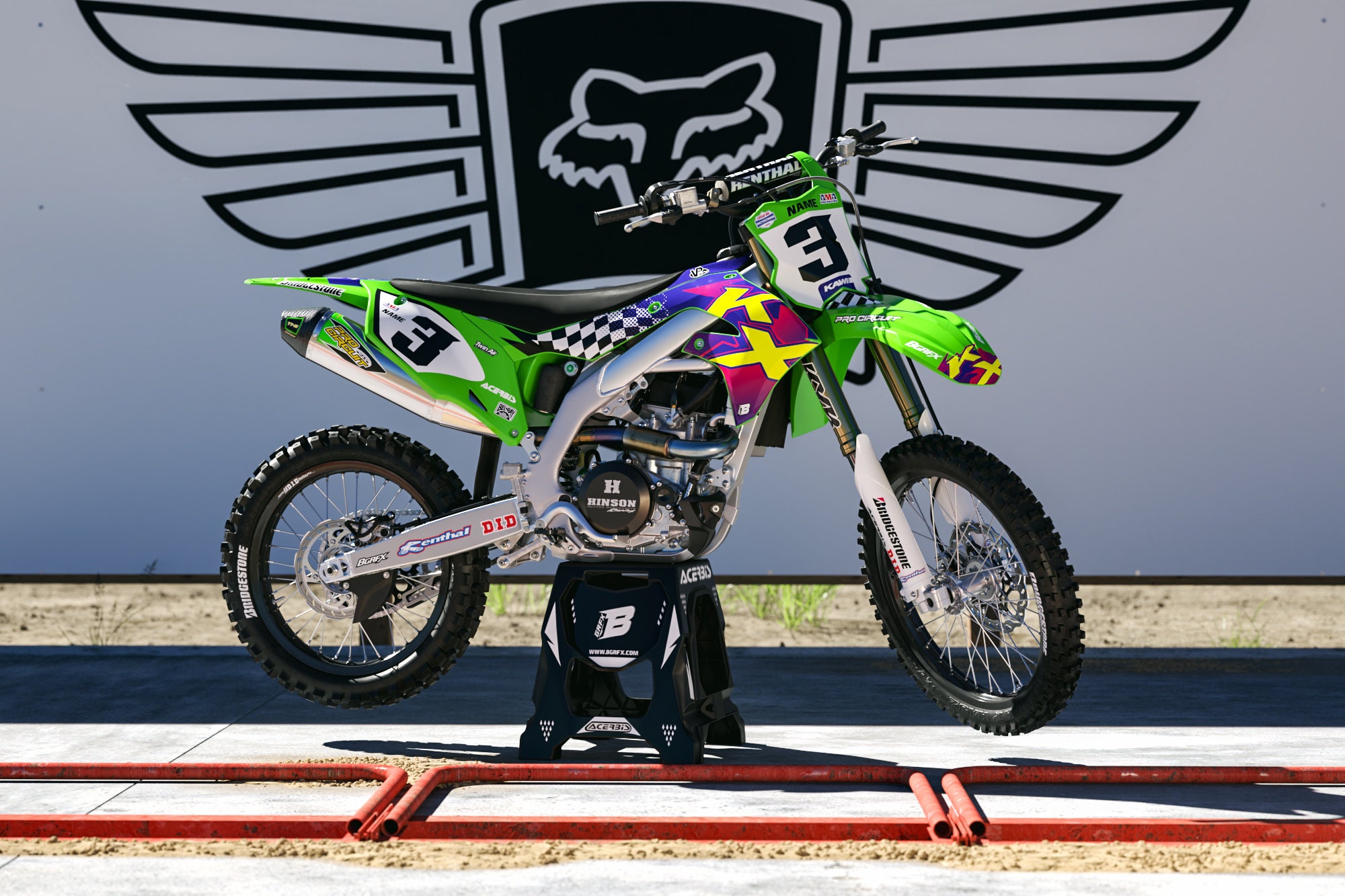 KAWASAKI KXF 250-450 2019-2023 Retro Full Graphics Kit With Riders Id ...