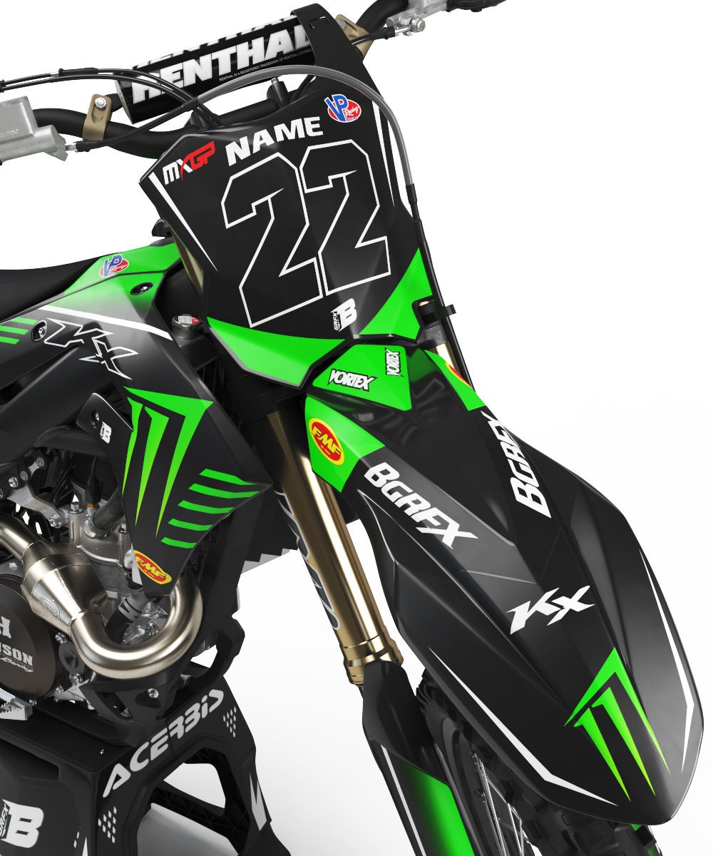 KAWASAKI KXF 250-450 2019-2023 Full Graphics Kit With Riders Id. - Etsy
