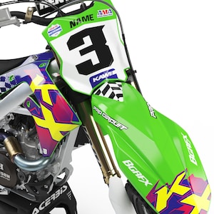 KAWASAKI KXF 250-450 2019-2023 Retro Full Graphics Kit With Riders Id ...