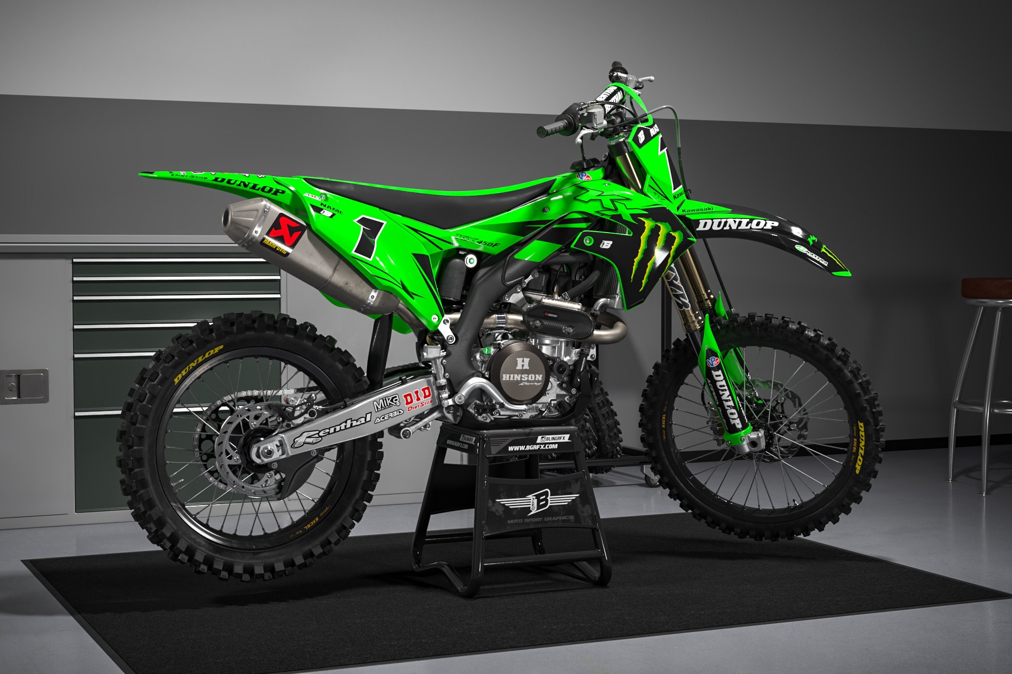 KAWASAKI KXF 250-450 2019-2023 Full Graphics Kit With Riders Id. - Etsy