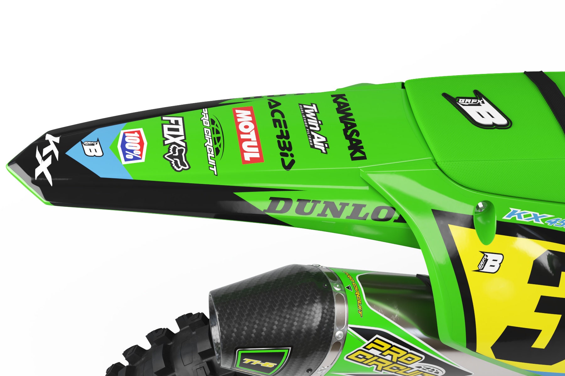 KAWASAKI KXF 250-450 2019-2023 Full Graphics Kit With Riders Id. - Etsy