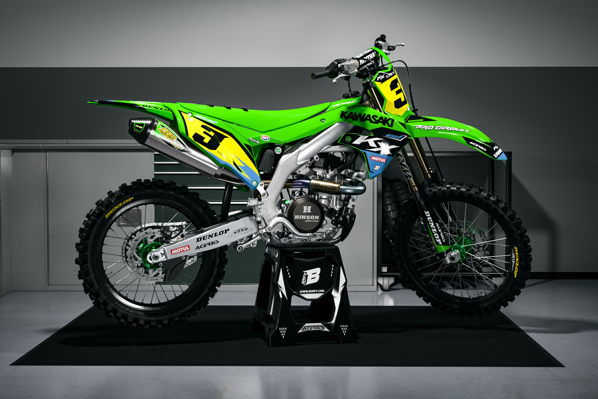 KAWASAKI KXF 250-450 2019-2023 Full Graphics Kit With Riders Id. - Etsy