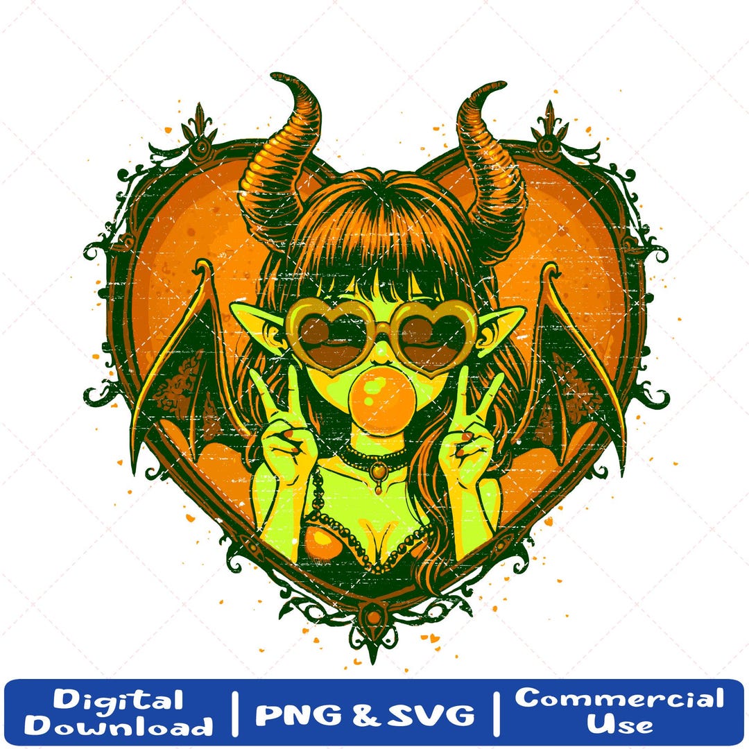 Retro Blowing Bubbles Png Svg, Succubus Retro Sunglasses Making Peace ...
