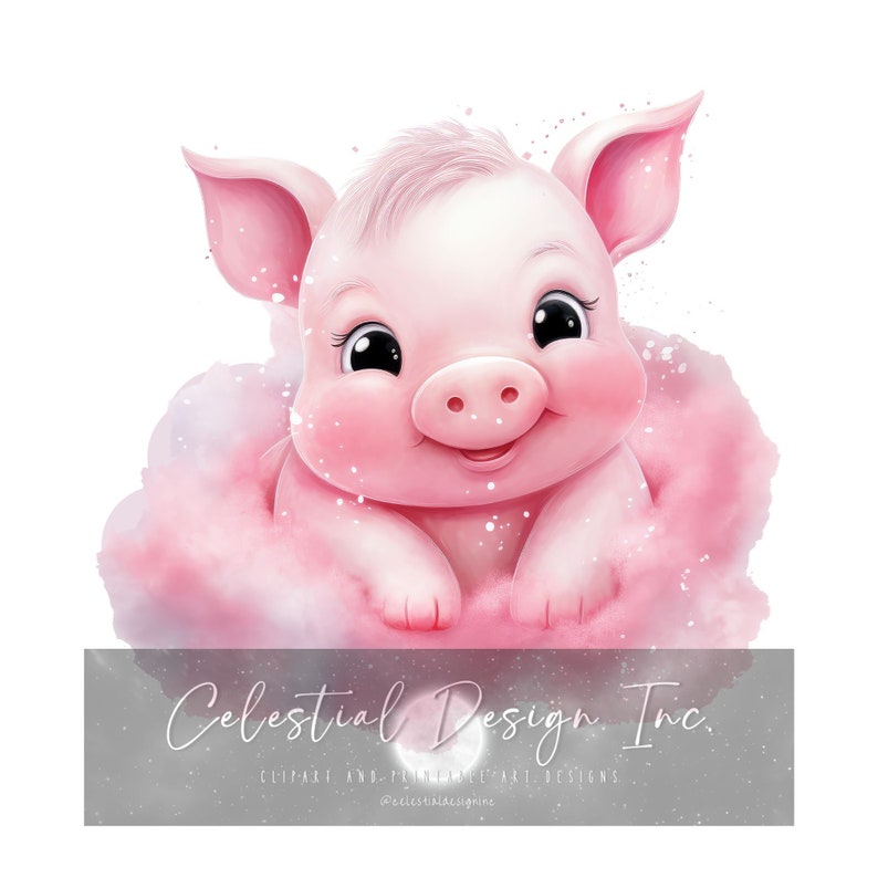 Cute Pink Animals PNG Clipart Bundle Full License 21 Designs Instant ...