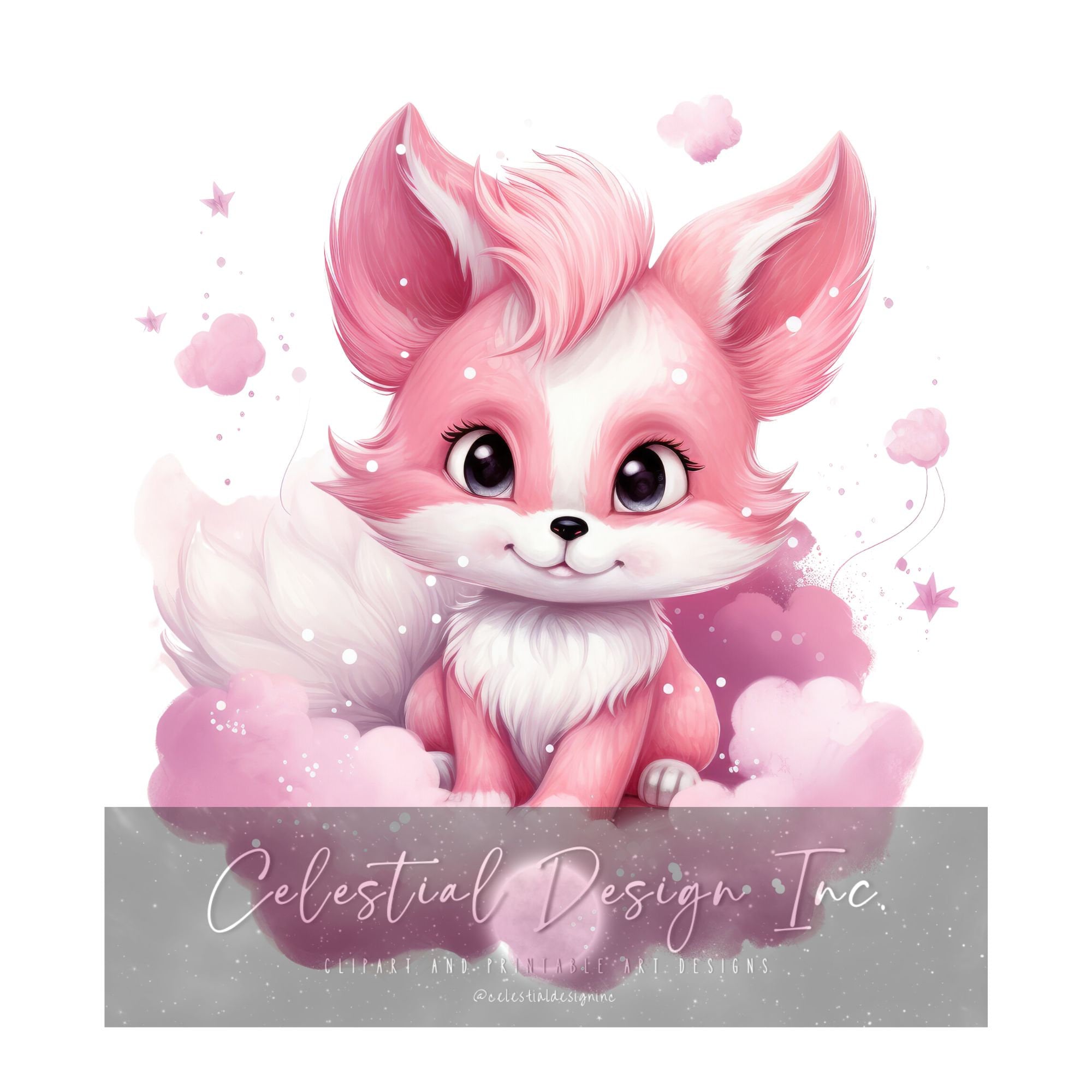 Cute Pink Animals PNG Clipart Bundle Full License 21 Designs Instant ...