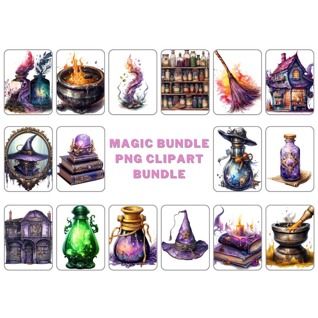 Magic Bundle PNG Clipart Bundle - Full License - 40 Designs - Instant Download - Etsy