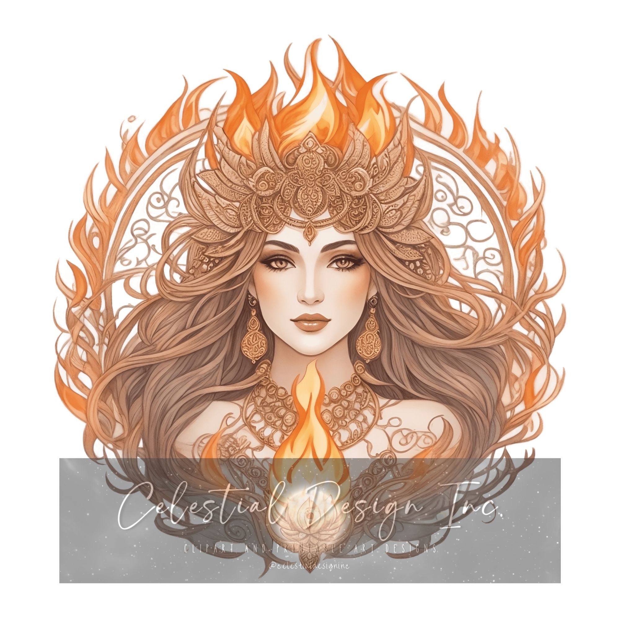 Elemental Goddess PNG Clipart Bundle Full License 4 Designs Instant ...