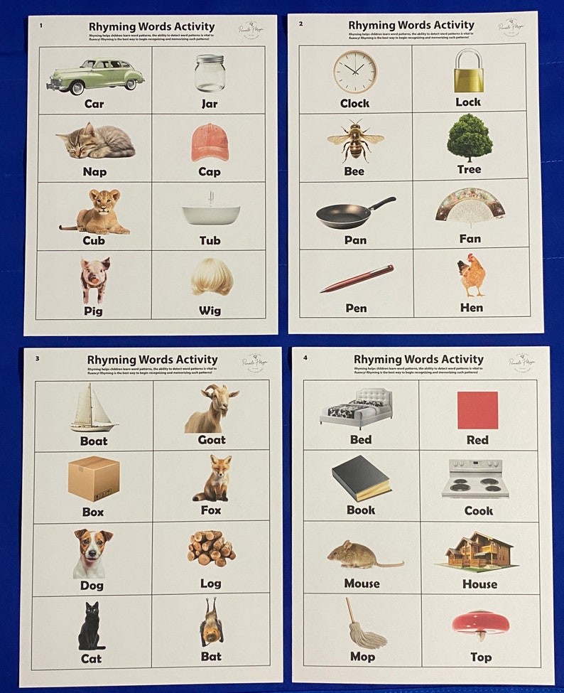 Rhyming Words Activity - Etsy