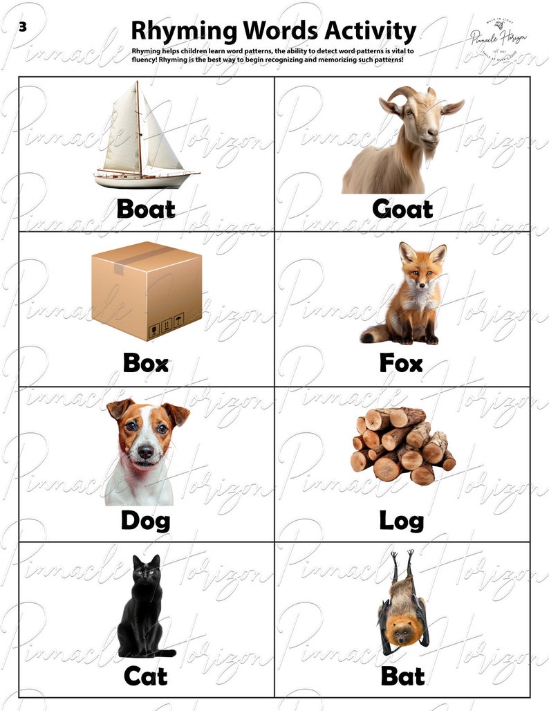 Rhyming Words Activity - Etsy