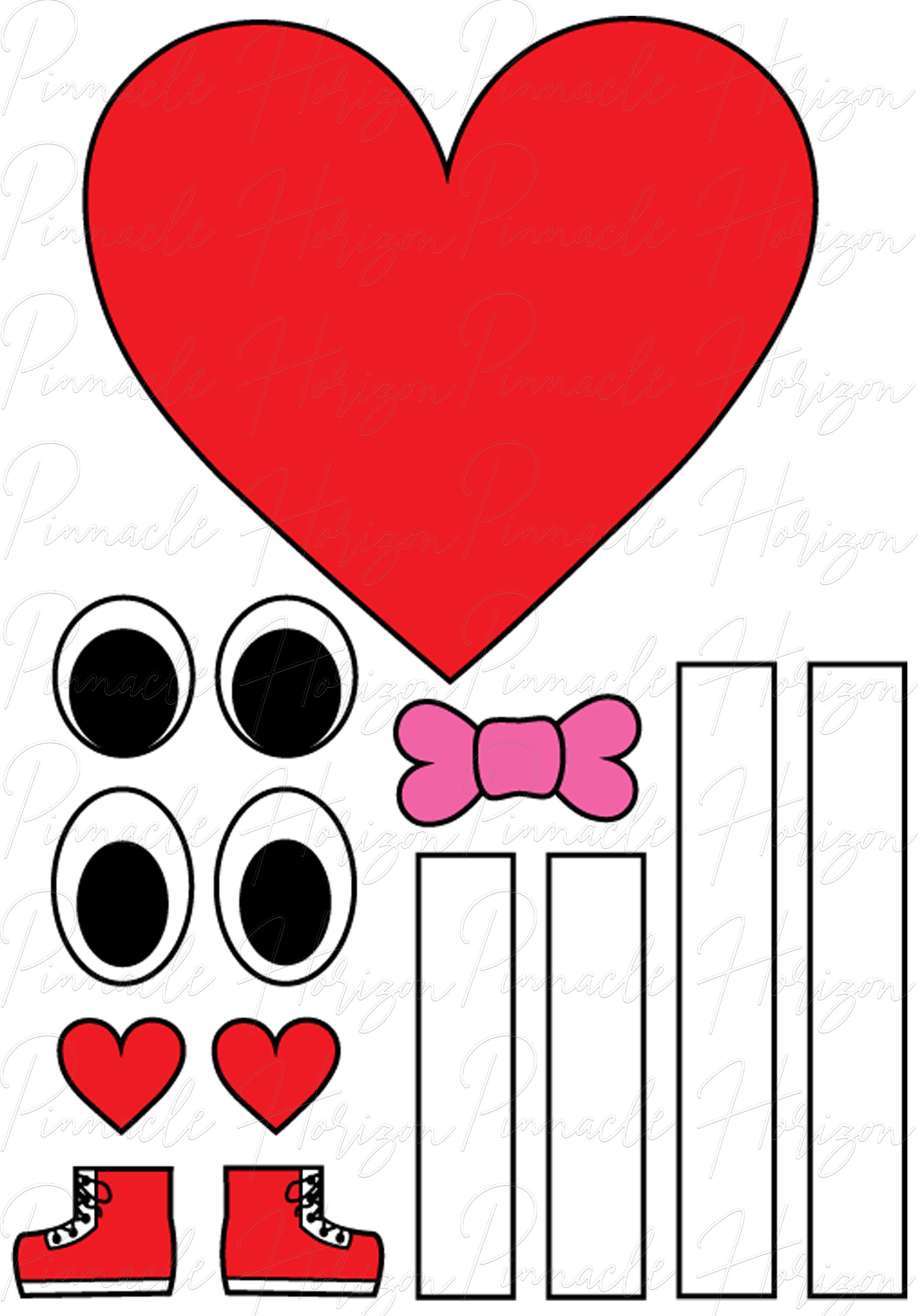 Valentine's Heart Pal Paper Craft - Etsy