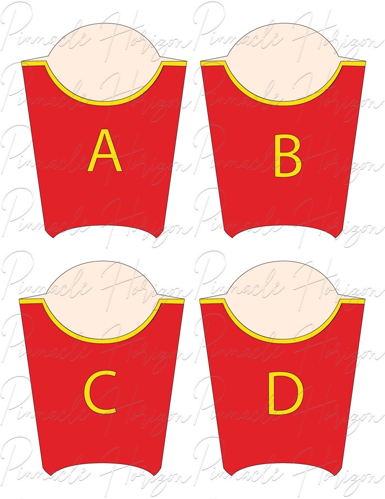 Fries Letter Matching Activity - Etsy