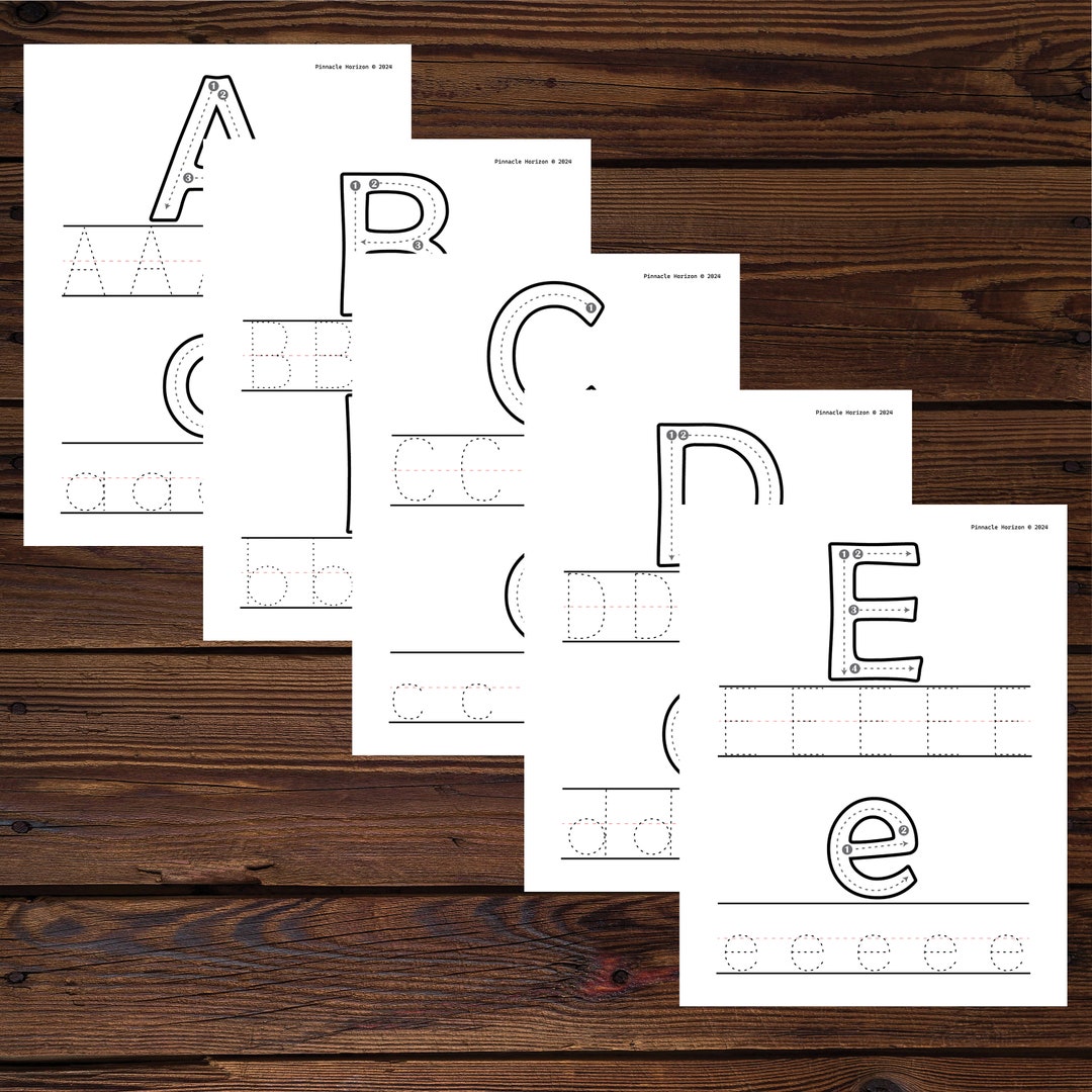 Upper & Lowercase Alphabet Tracing Worksheets. Preschool-kindergarten ...