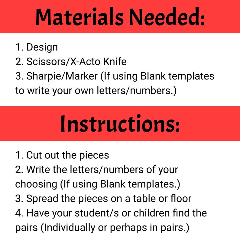 Fries Letter Matching Activity - Etsy