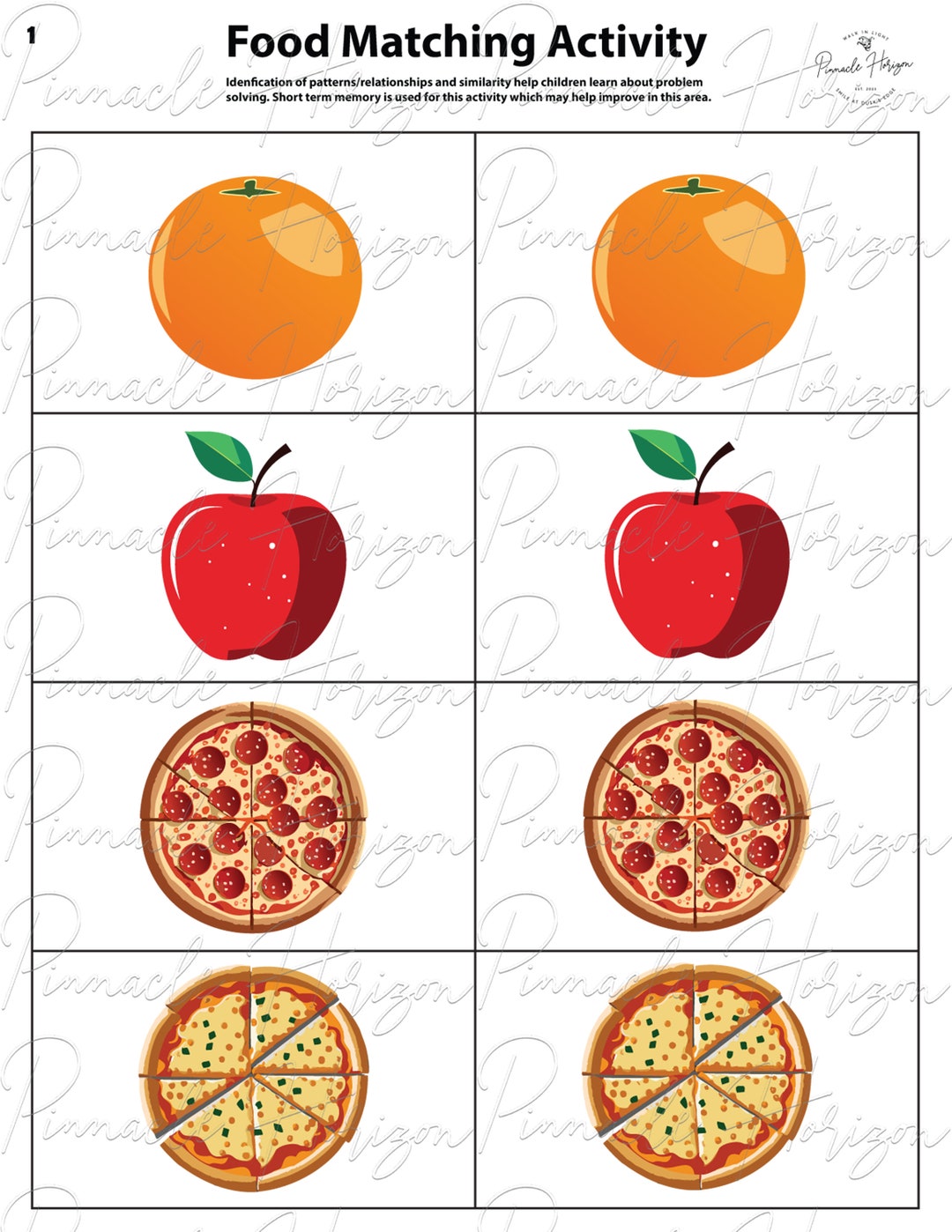 Food Matching Activity - Etsy