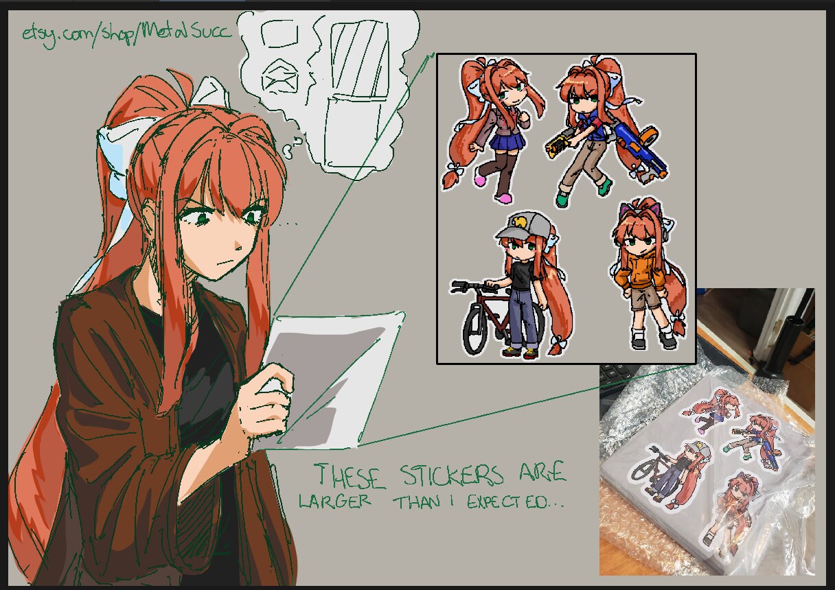 DDLC Monika Stickers - Etsy
