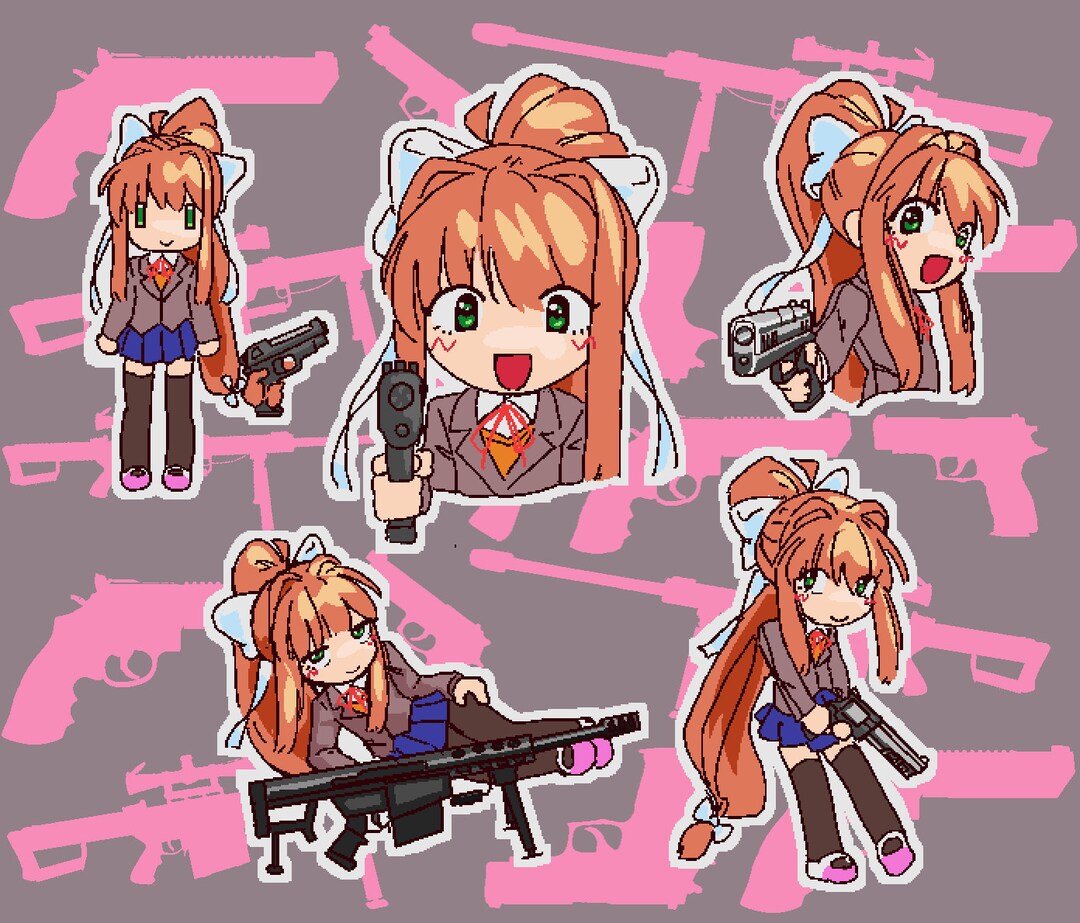Monika With a Gun V2 (LARGE) - Etsy