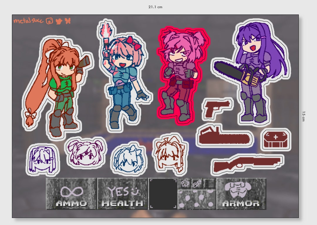 DDLC DOOM Stickers - Etsy