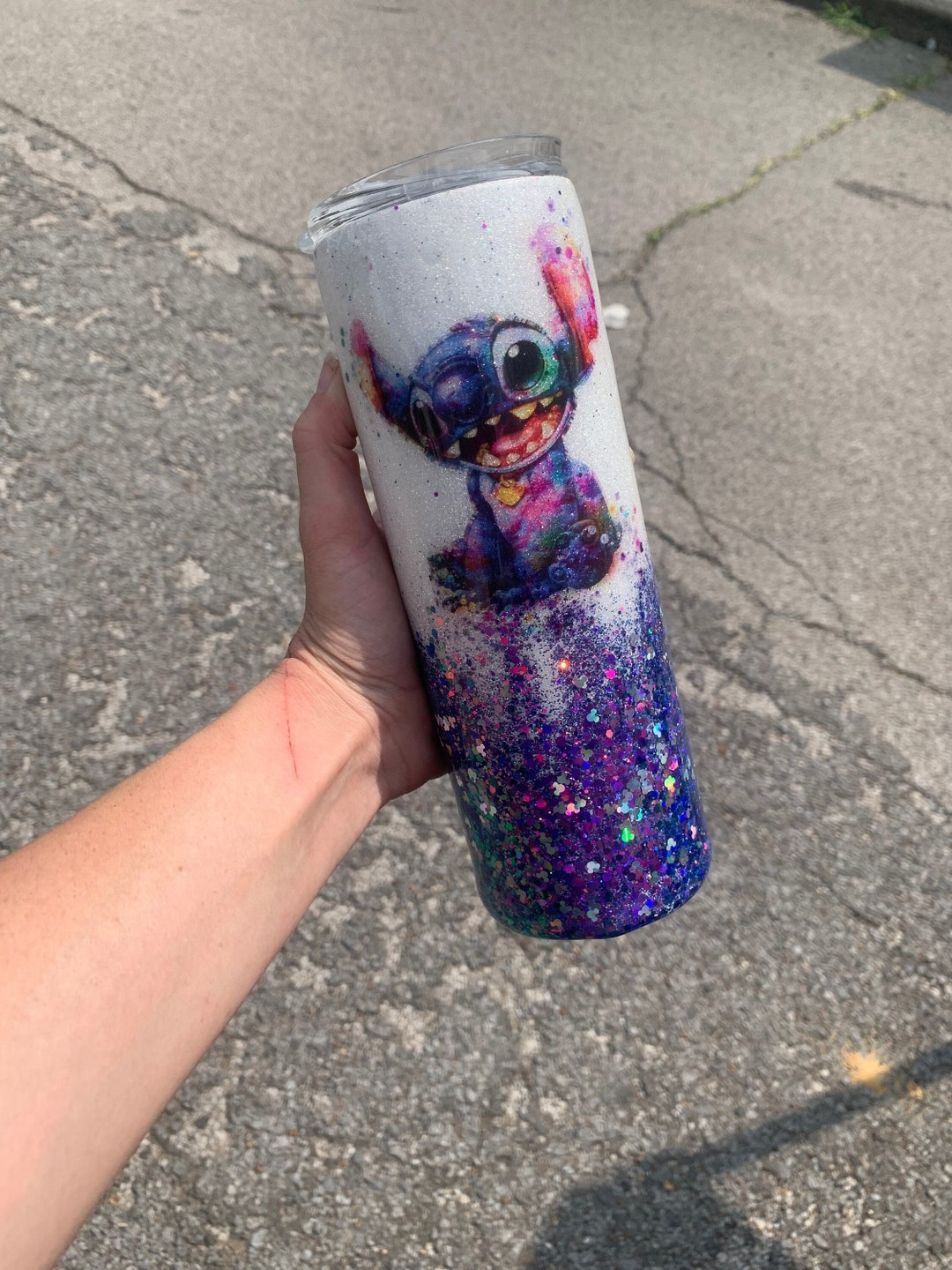 Stitch Glitter Tumbler, Stitch Cup, Personalized Glitter Tumbler ...