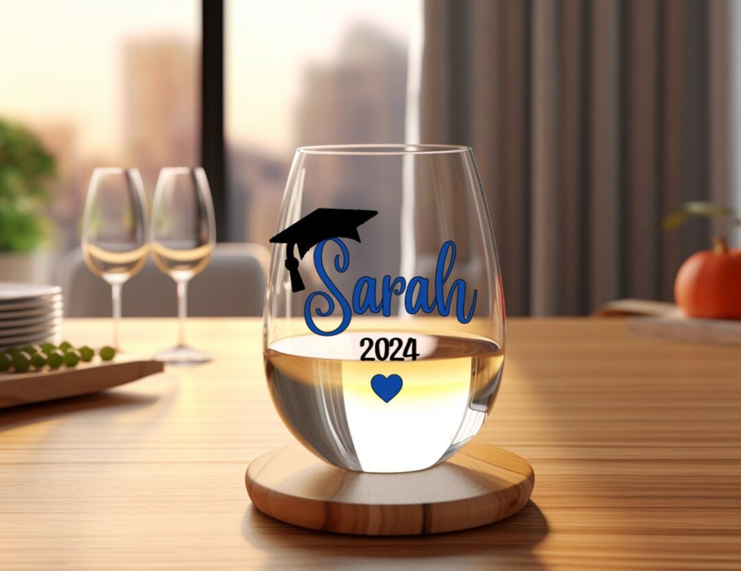 Personalized Graduation Wine Glass, Graduation Gift, Gift for College ...