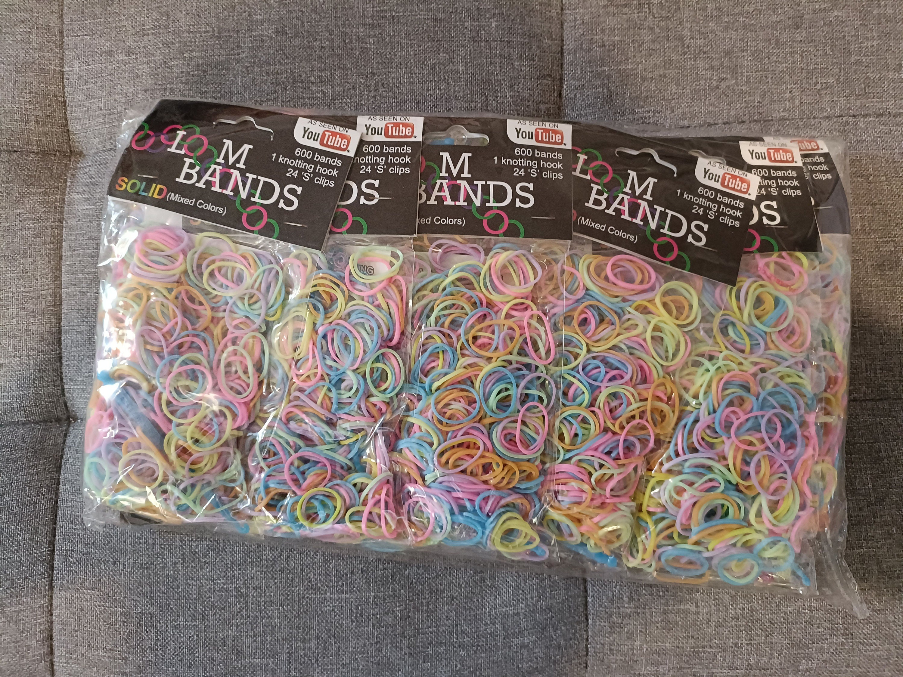 10 X Super Scented Loom Bands 600pack With Knotting Hook and 24 S Clips ...