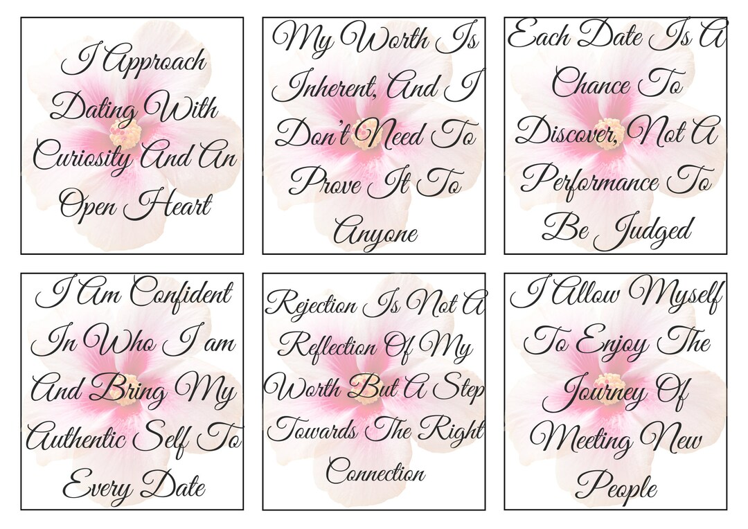 24 Dating Affirmation Cards, Printable Affirmation Card Deck ...