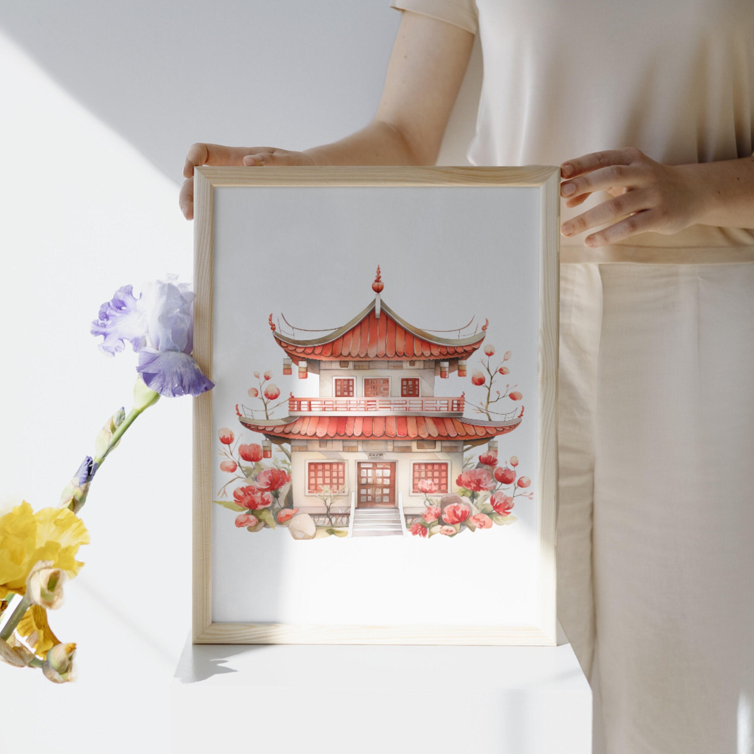 Chinese New Year Watercolor Clipart: Festive PNG Images (digital ...