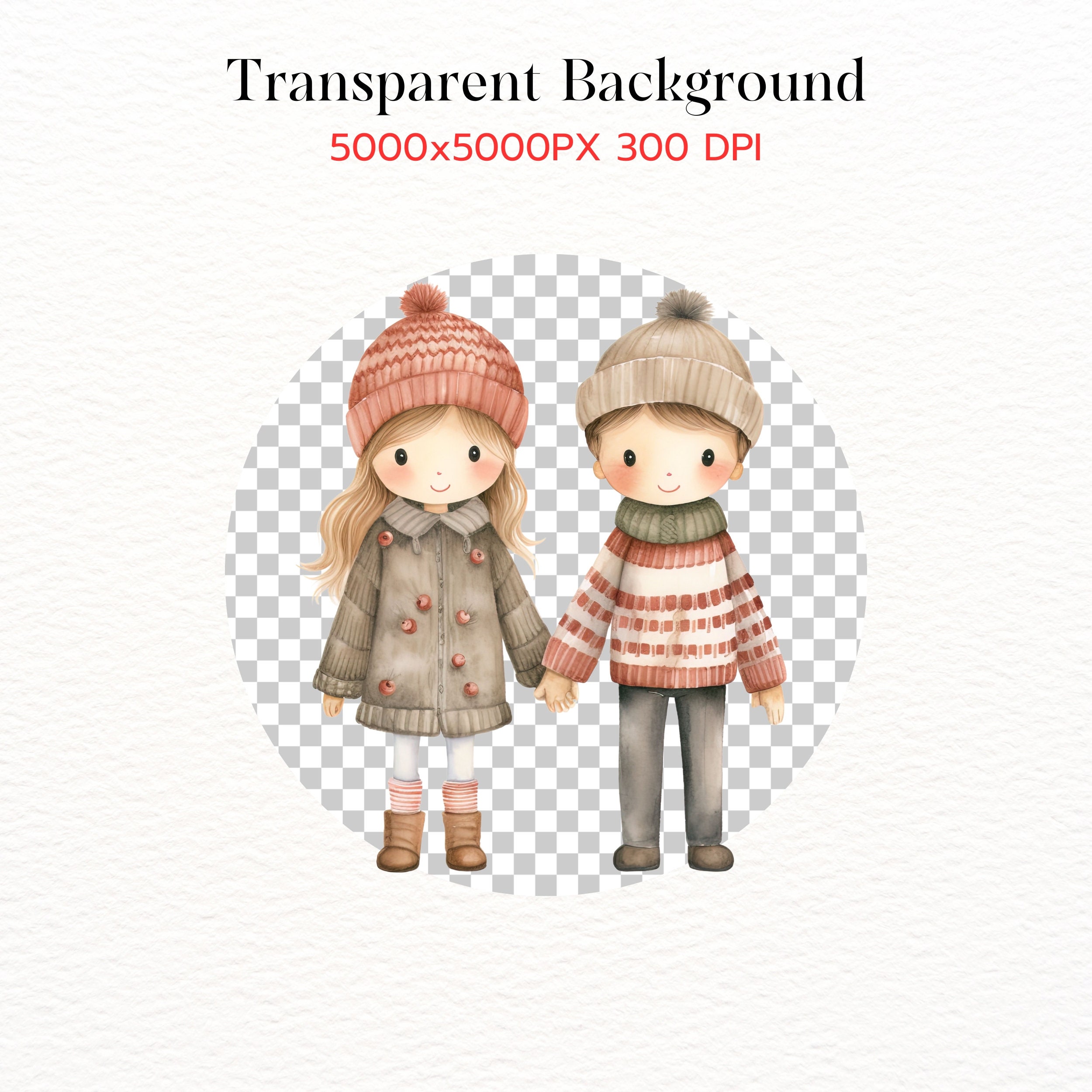 Winter Couple Watercolor Clipart 24 PNG Love Romantic - Etsy