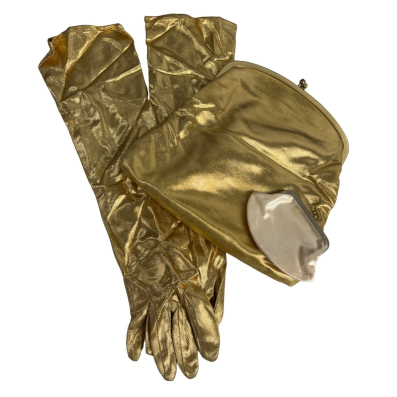 Vintage Mel Ton Women's Golden Clutch Bag With Gloves Purse Sz S - Etsy