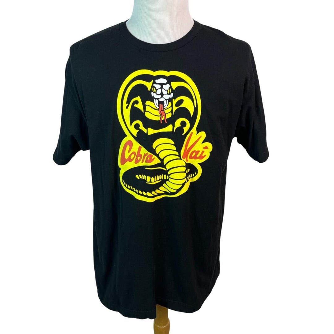Cobra Kai Bioworld Black Cotton Mens Graphic T-shirt Size XL - Etsy
