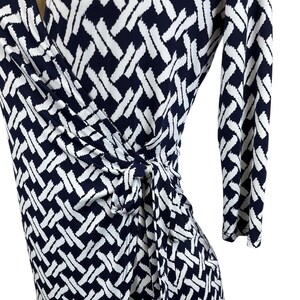 Gilli Womens Navy & White Wrap Dress With Geometric Pattern Sz XS - Etsy
