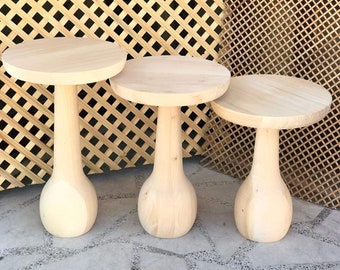 Mushroom Coffee Table, Side Table, Wooden End Table, Design Coffee ...