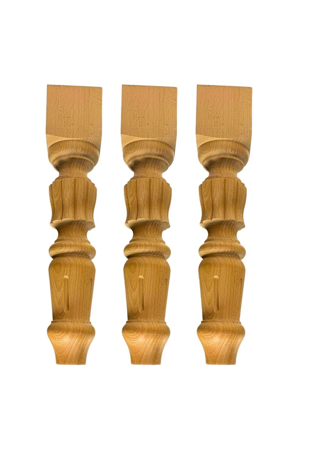 Wooden Table Legs Set of 4 - Mid Century Solid Wood Replacement Legs ...