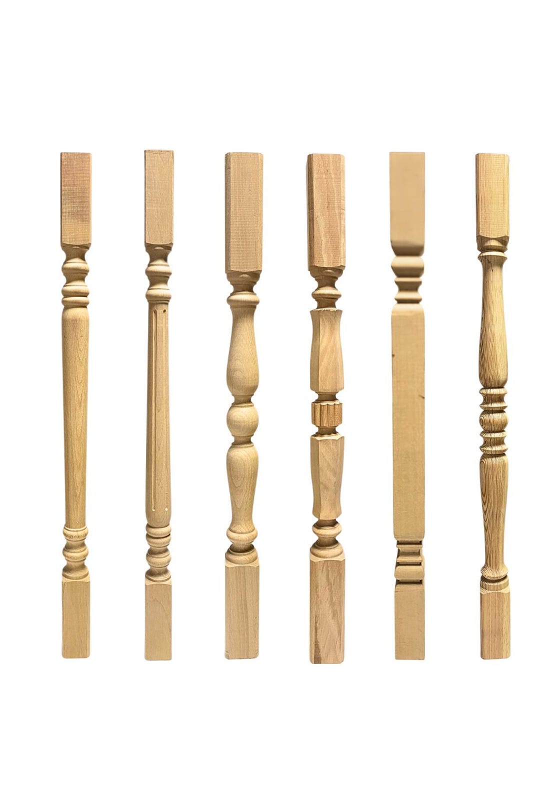 Beech Wood Stair Balusters – Handcrafted Rustic, Modern Turned Wooden ...