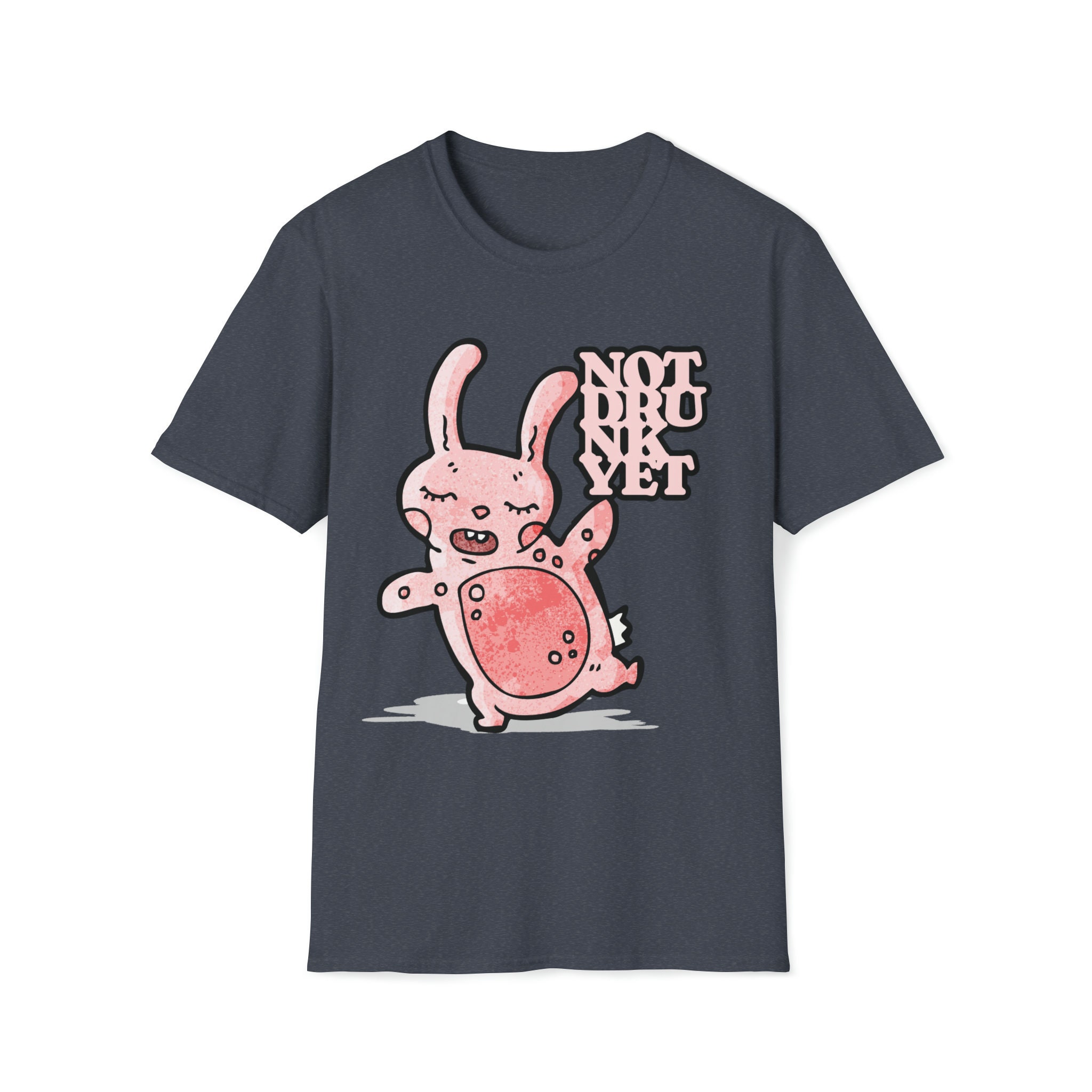 Not Drunk yet Alcoholic Cartoon Rabbit, Funny Drunk Bunny Unisex Soft ...