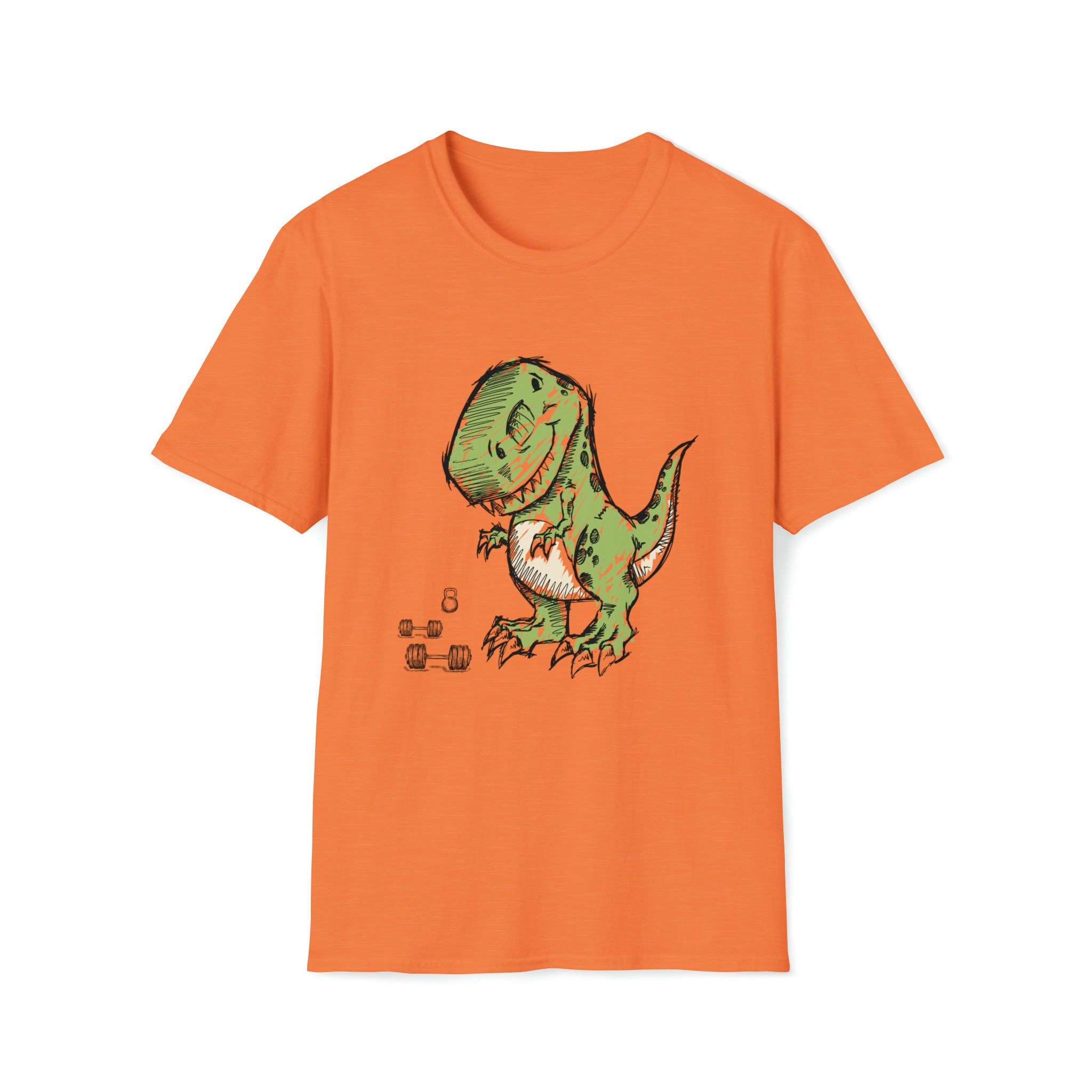Cute T-rex Dinosaur Lifting Weighs, Working Out, Shirt, Unisex ...