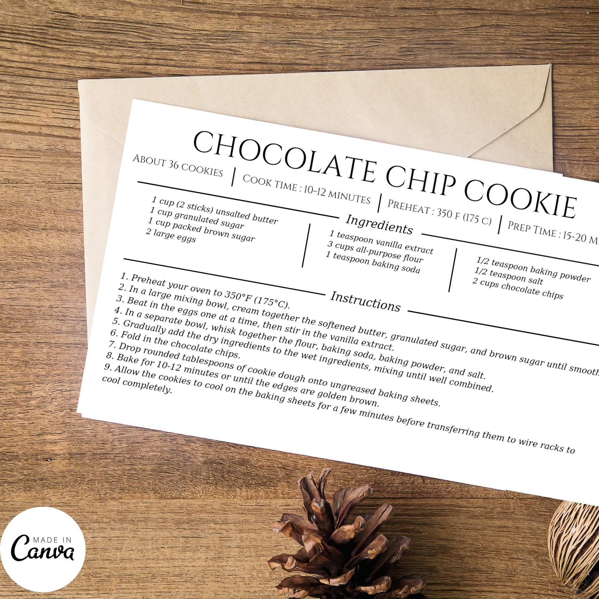 Printable Recipe Cards PDF Minimal 4x6 Cooking Guides Etsy Culinary ...