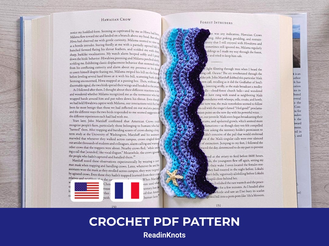 Crochet Waves Bookmark PDF Pattern: Beginner-friendly DIY Gift for Book ...