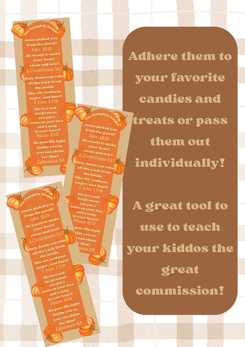 The Pumpkin Gospel Printable for Halloween— Prayer to Add to Treats ...