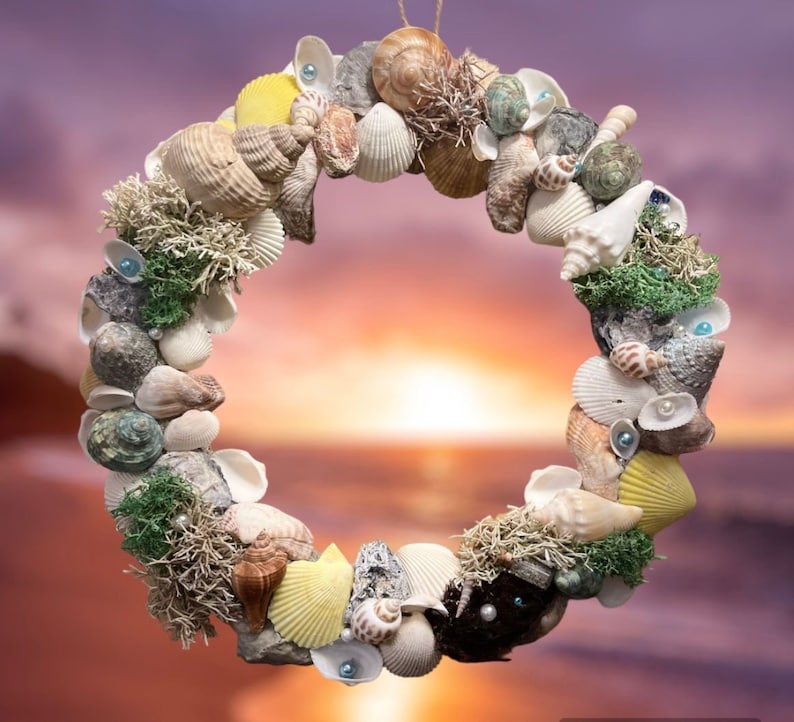 14” Eastern Shores Seashell Wreath Pearl &shell Beach Decor, Seashell ...