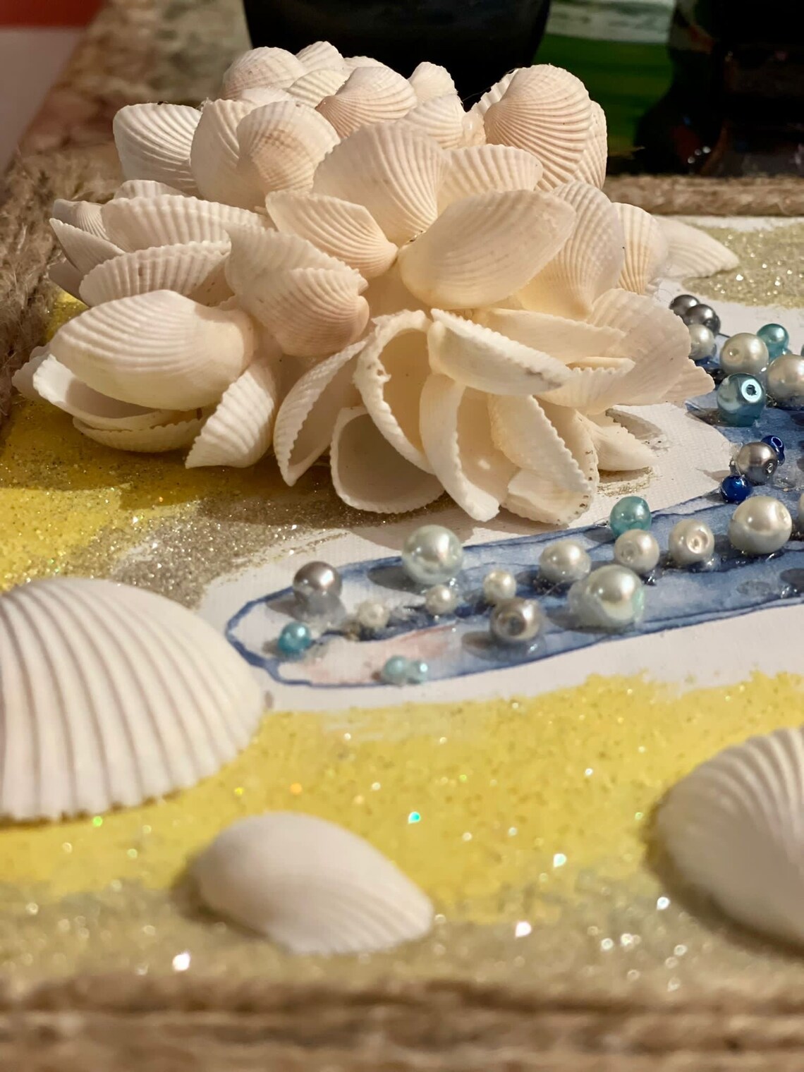 16”x 12”seashells Coastal Wall Art- Beach Wedding, Beach House ...