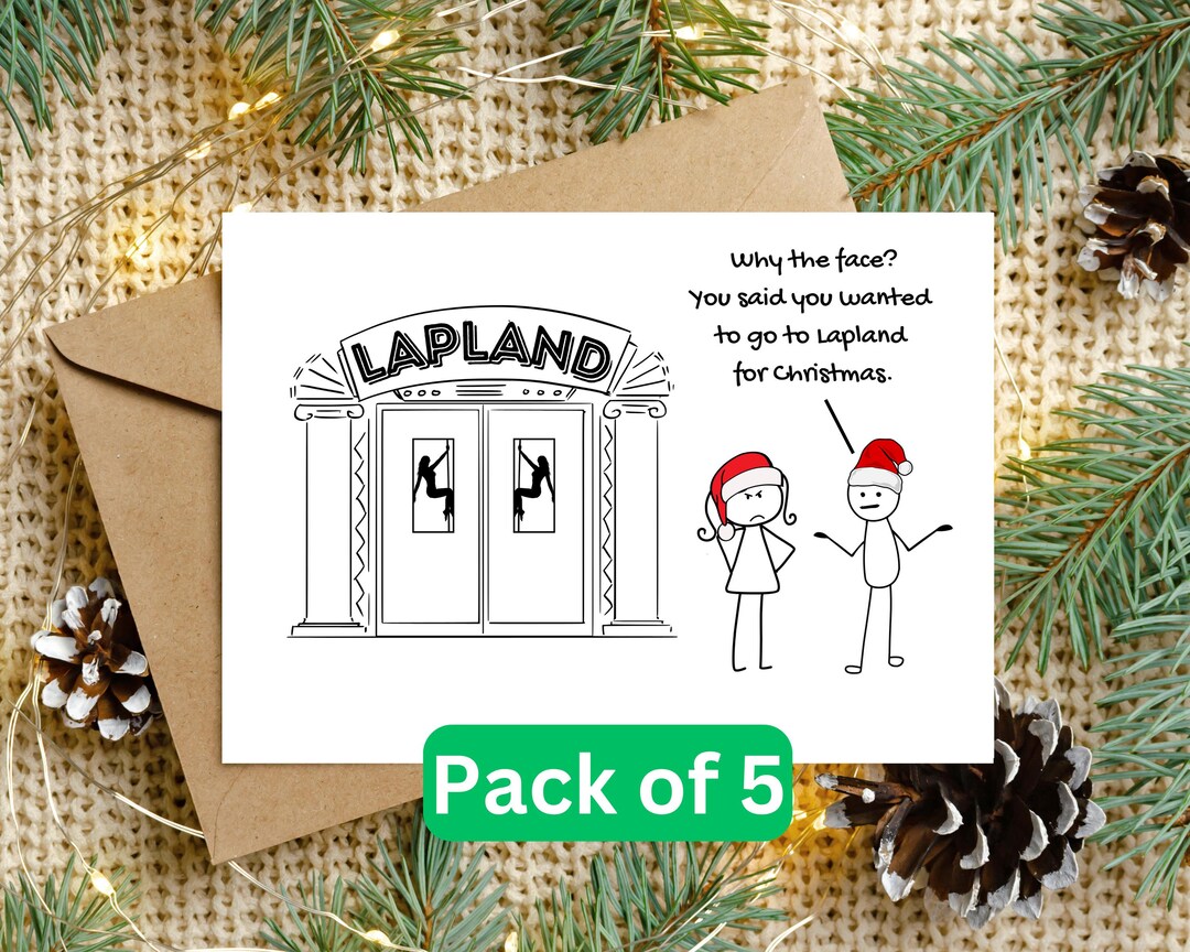 Pack of 5 Funny Christmas Cards Rude Christmas Cards Joke Christmas ...