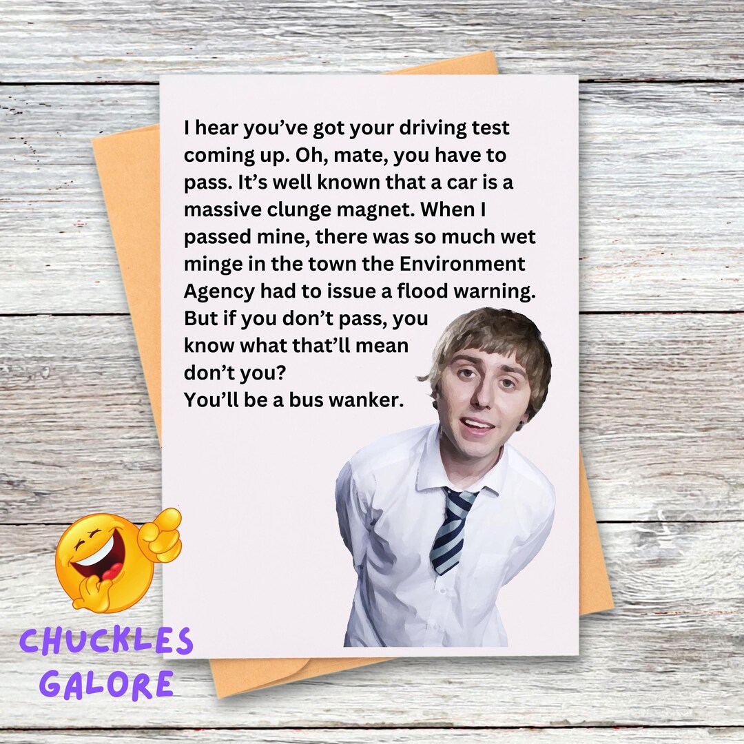 Funny Driving Test Good Luck Card - Inbetweeners Jay - Etsy