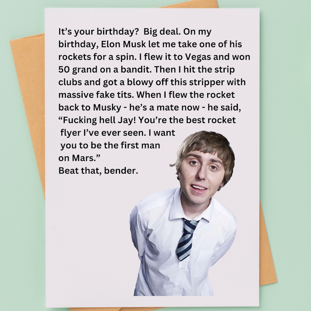Funny Birthday Card for Men Jay From the Inbetweeners Birthday Card for ...