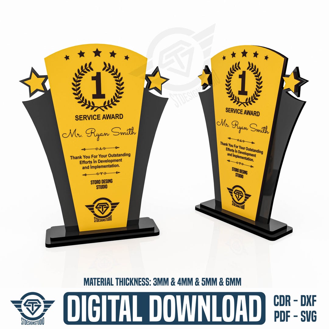 Award Trophy Laser Cut Files, Laser Cutting Files - Etsy