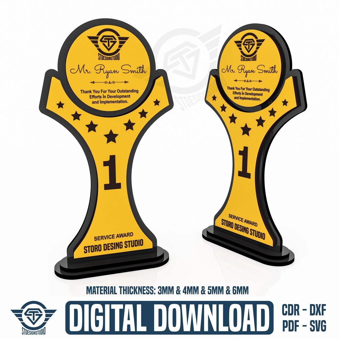 Award Trophy Laser Cut Files, Laser Cutting Files - Etsy