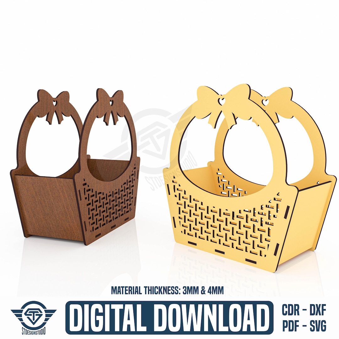 Basket Laser Cut Svg Files, Laser Cutting Files - Etsy