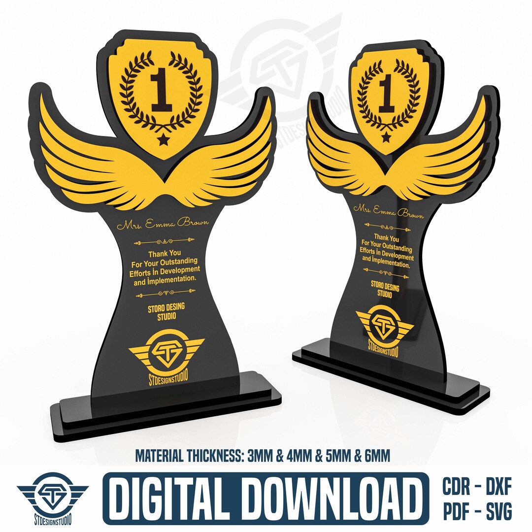 Award Trophy Laser Cut Files, Laser Cutting Files - Etsy